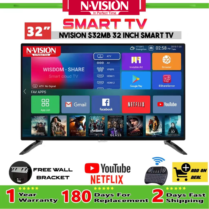 Nvision 32 / 43 Inch Smart TV With Youtube-Netflix-Bluetooth-Wifi-E ...