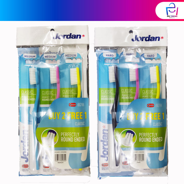 Jordan Adult Classic Toothbrush Multipack - Medium / Hard / Double ...