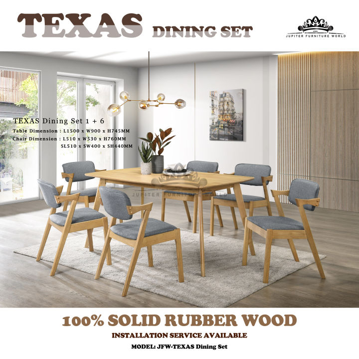 SPECIAL EDITION [ JFW-TEXAS WOODEN DINING SET ]-SOLID WOOD DINING SET ...