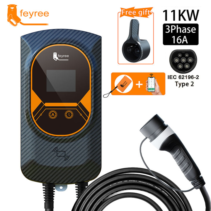 feyree Type2 EV Charger Wallbox 11KW Three Phase EV Charghing Cable ...