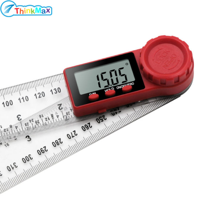 2-in-1 Transparent Digital Angle Ruler Protractor Angle Finder Vernier ...