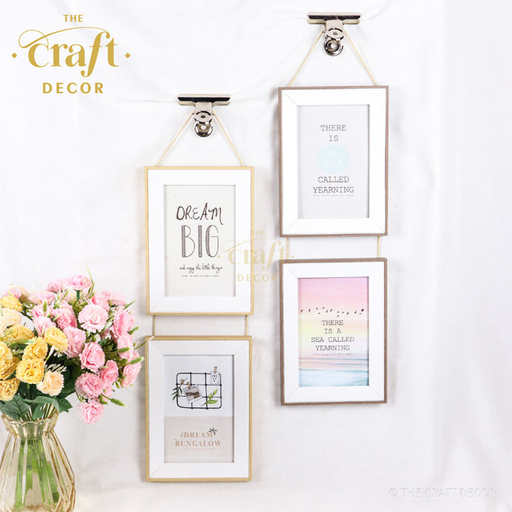 The Craft Decor Hanging Wooden White Edge Photo Frame | Wall Frame ...