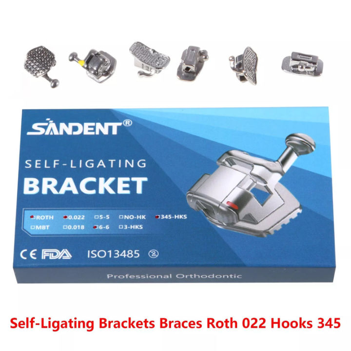 Dental Orthodontic Self-ligating brackets Metal Braces ROTH.022 Hook ...