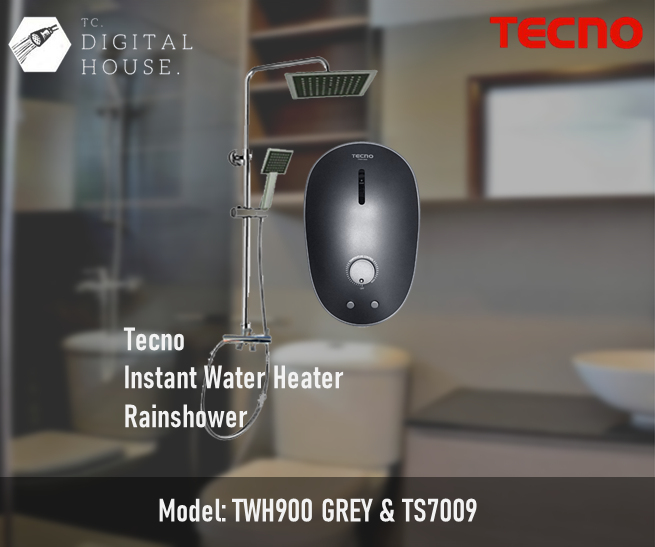 Tecno TWH900 Instant Water Heater & Classicla TS7009 Rainshower ...