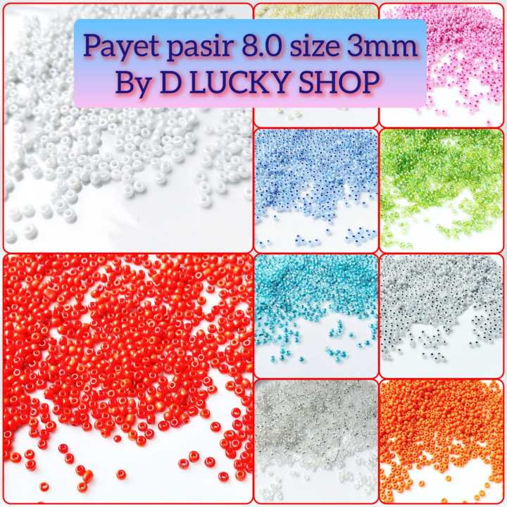 payet pasir/mote/manik manik/payet pasir jepang/manik kebaya/ukuran 8/0 ...