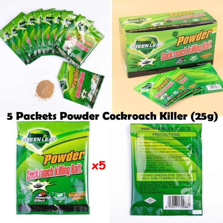 Green Leaf 5 Packets Powder Cockroach Killer Effective Insect Killer ...