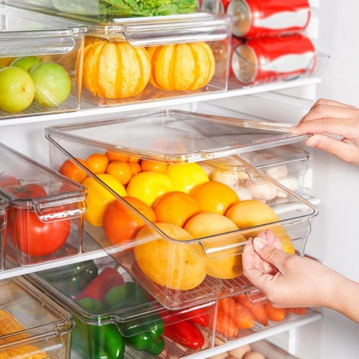 Shiok Living 🚀 Refrigerator storage box can be stacked plastic storage ...