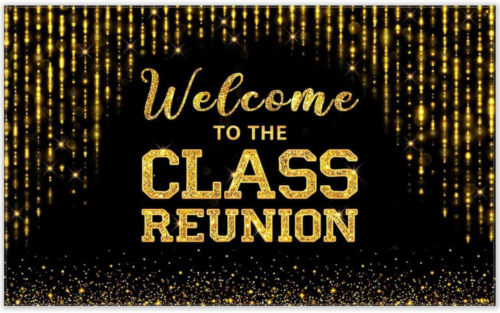 Golden Welcome to The Class Reunion Photography Backdrop 20th 30th 40th ...