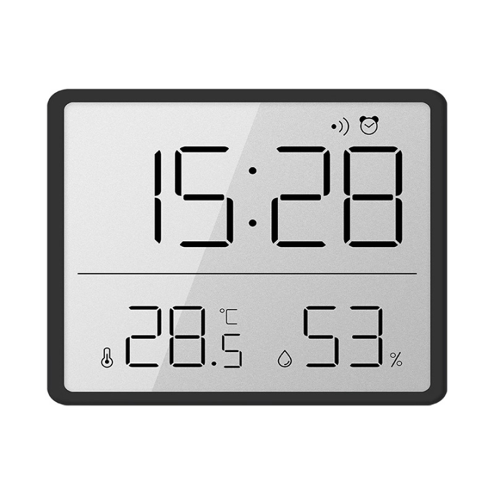 Slim Temperature Humidity Electronic Clock Multifunction Wall Mountable ...