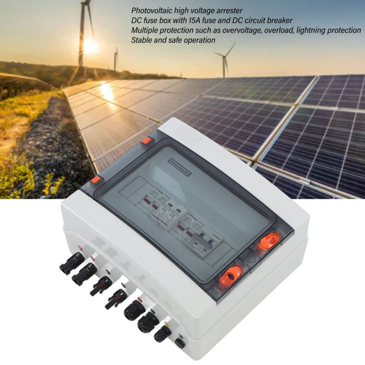 Photovoltaic Combiner Box Plug and Play Fireproof 32A PV Combiner Box Lightning Protection 1000V ...