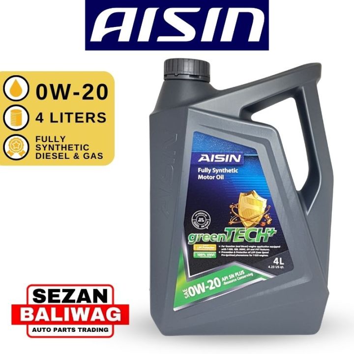 AISIN GREENTECH 0W-20 FULLY SYNTHETIC ENGINE OIL 4GAL 1LTR GASOLINE & DIESEL ESFNP0024P ...