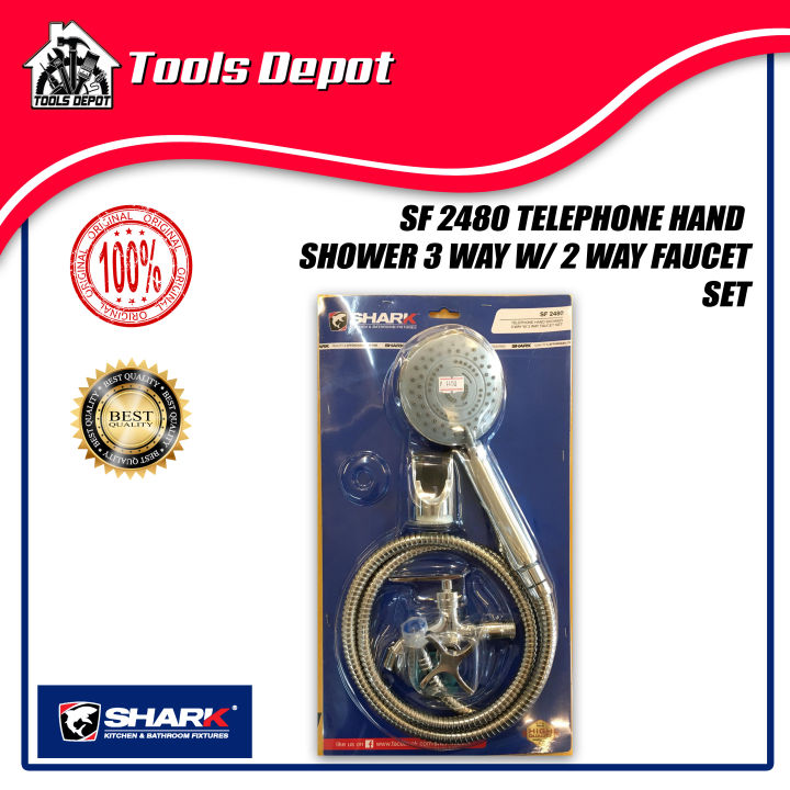 SHARK SF2480 TELEPHONE HAND SHOWER 3 WAY W/ 2 WAY FAUCET SET | Lazada PH