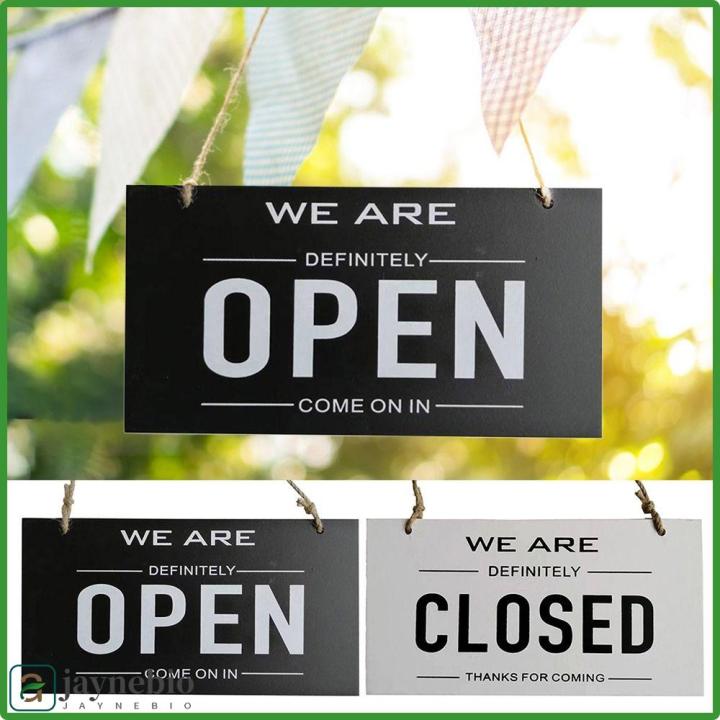 JAYNEBIO Double Sided Door Sign Open Closed Sign Wood Hotel Bulletin ...