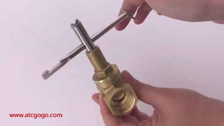 Brass gate valve with lock DN15 1/2 DN20 3/4 DN25 1" inside the triangle key water water meter ...