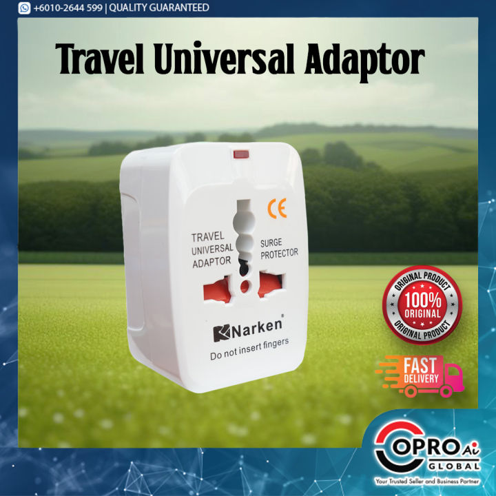 Narken 3 Ways 3 Pin Adaptor with Neon & Surge Protector | Lazada