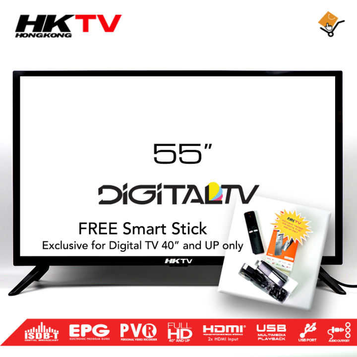 HKTV 55 Inch Digital Flat Screen LED TV with Free Xiaomi Smart Stick ...