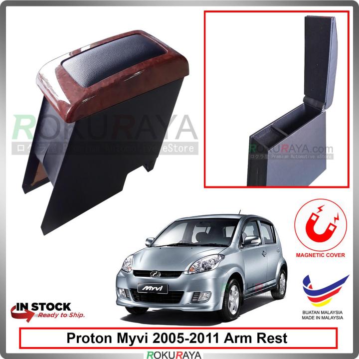 [WALNUT WOOD] Perodua Myvi (1st Gen) 2005-2011 4' Plywood PVC Armrest ...