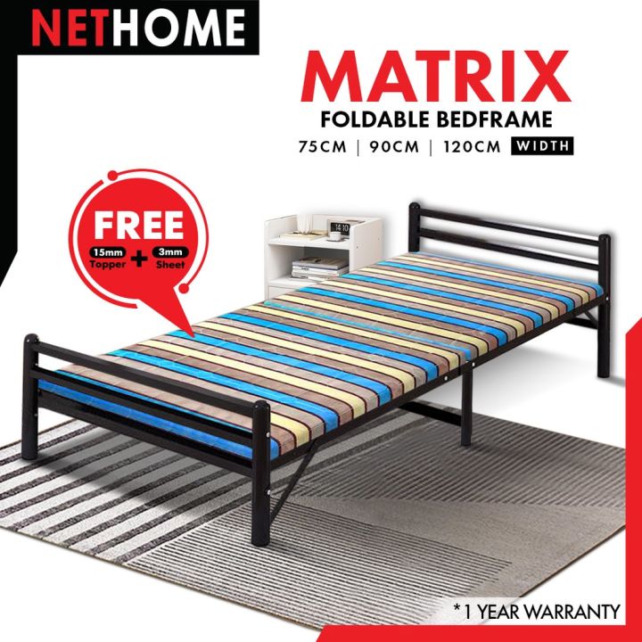🌙 Sweet Dreams Start Here! NETHOME : MATRIX BEDFRAME WITH FREE TOPPER / KATIL / SINGLE / QUEEN ...