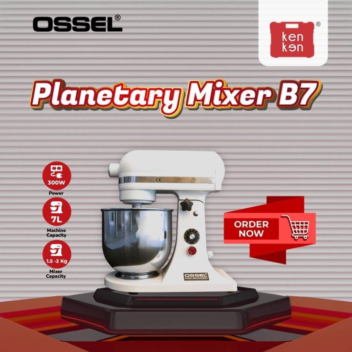 Mixer Roti 7 Liter Bahan Besi Cor Kuat Warna Putih Standing Mixer ...