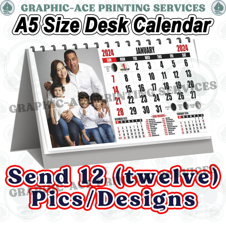12 Design 2024 Desk Table Calendar 2024 Glossy | Lazada PH