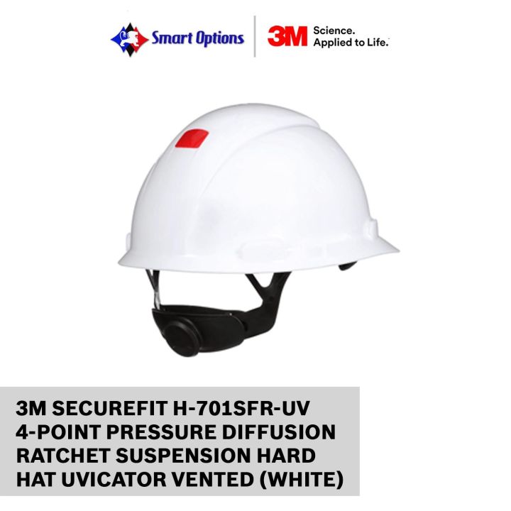 3M Hard Hat WHITE Securefit H701SFR UV 4point Pressure Diffusion ...