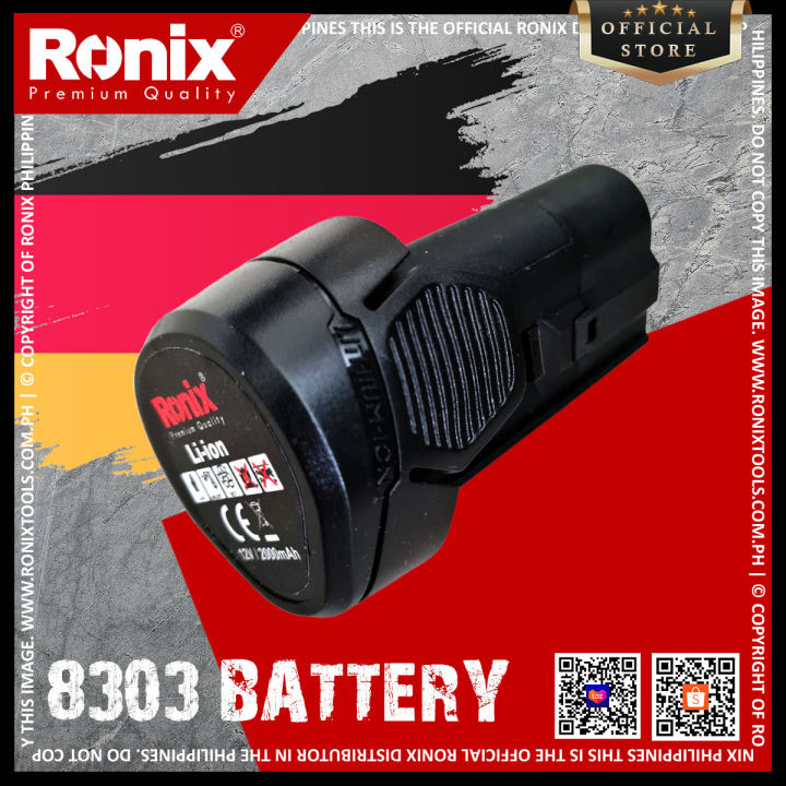 RONIX BATTERY REPLACEMENT 8303 / 8012 / 8302 / 8102K / 8018 / 8302P20 BATTERY | Lazada PH