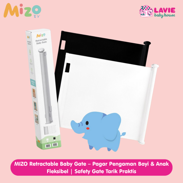 MIZO Retractable Baby Gate – Pagar Pengaman Bayi & Anak Fleksibel ...