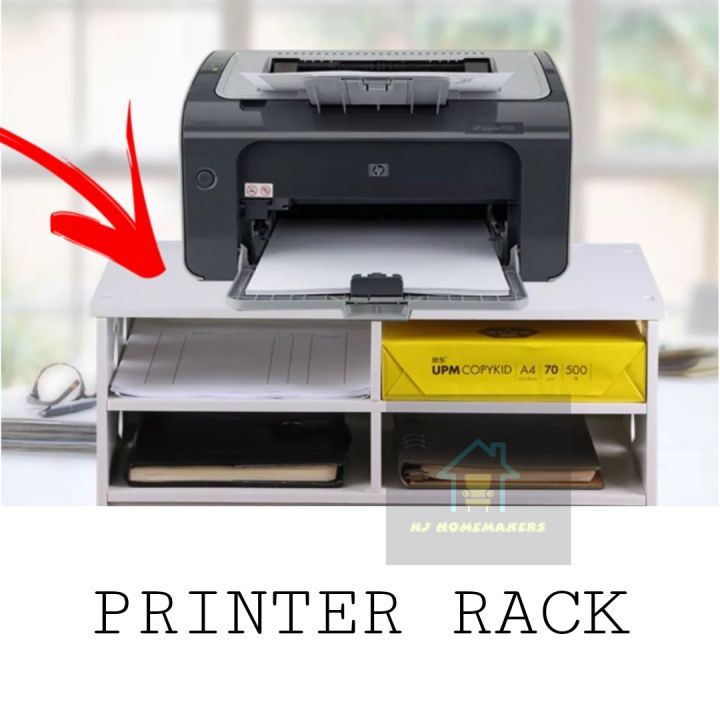 NJ Home Wooden Printer Rack Organizer / Desktop Storage Rack Copier ...