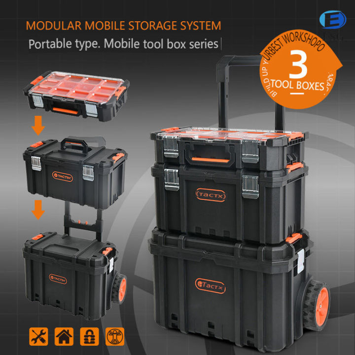 Stackable Storage System - 3 Piece Set (Small, Deep Toolbox, and ...