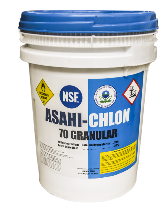 Asahi Chlon Calcium Hypochlorite 70%, 45 kg, Chlorine for swimming pool ...