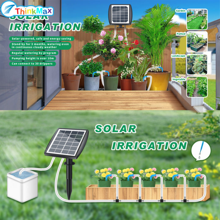 Solar Drip Automatic Irrigation Kit Rechargeable Self Watering ...