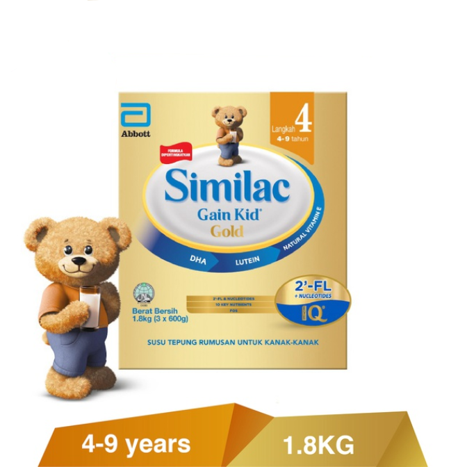 Similac Gain Kid Gold 1.8kg BIB (Growing Up Milk for Faster Learning ...