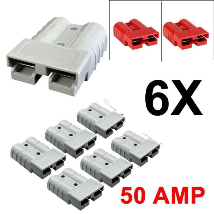 Toolstar 6Pcs 50A Anderson Type Plug Connector, 12-6AWG Forklift Butt ...