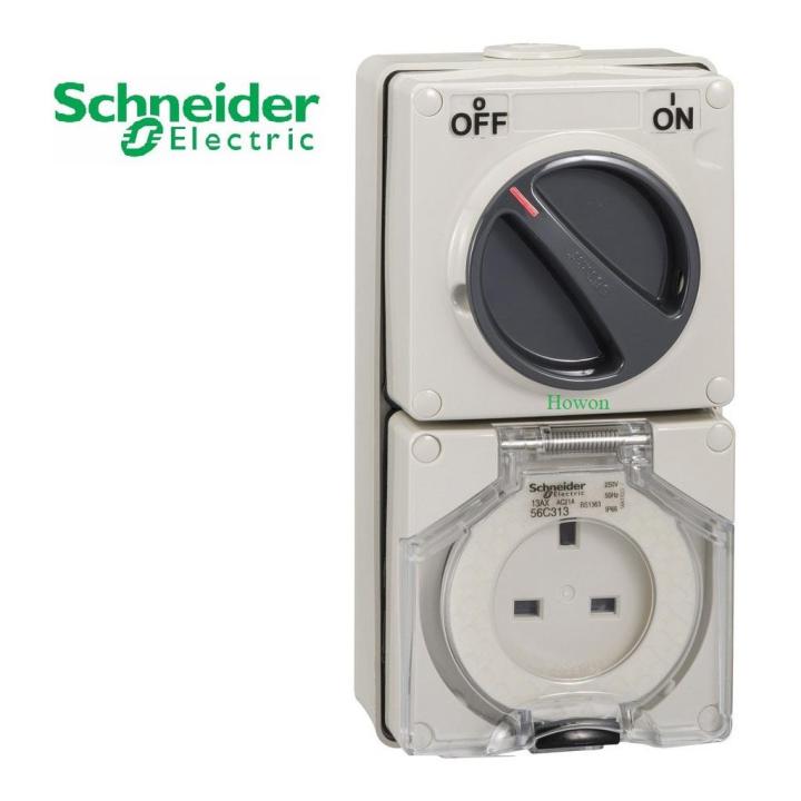 Schneider S56C313GY 13A Weatherproof Switched Socket Outlet IP66 (Sirim ...