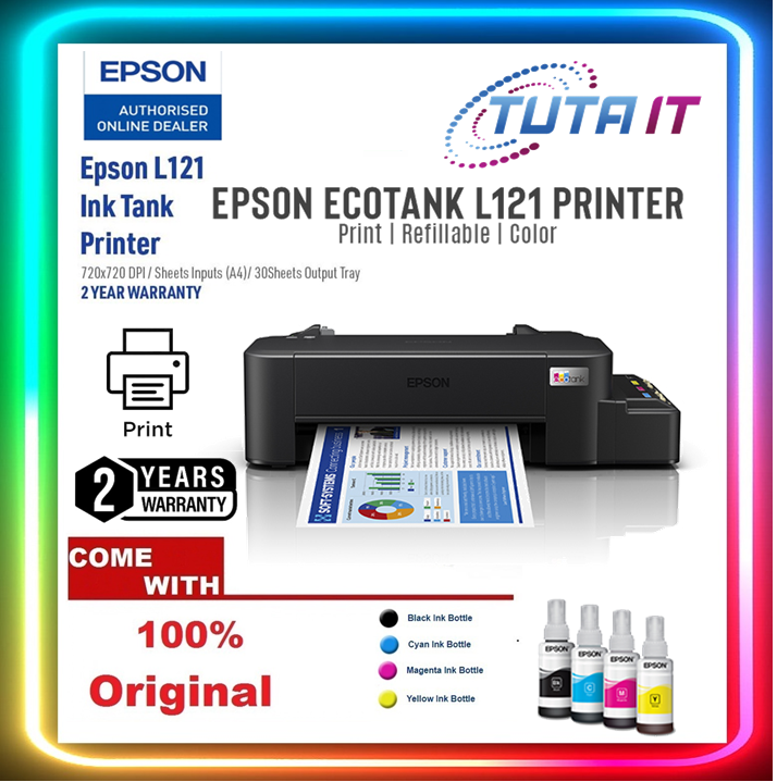 Epson EcoTank L121 A4 Ink Tank Printer (C11CD76501) Epson EcoTank L1210(Single Function)A4 Ink ...
