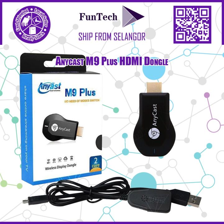 AnyCast Dongle M9 Plus Mirascreen TV Screen Mirroring HDMI Airplay ...