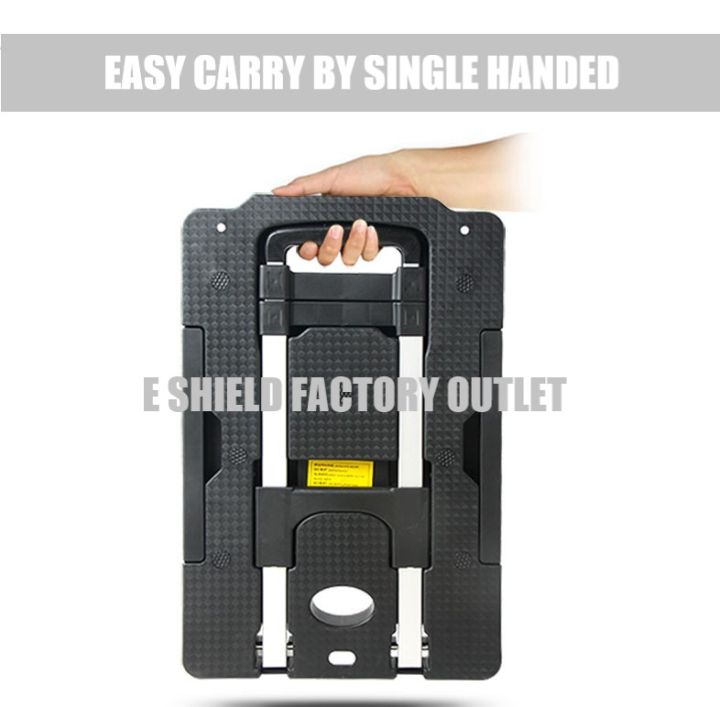 70kg Portable Foldable Aluminum Trolley Mini Hand Truck Shopping Cart ...