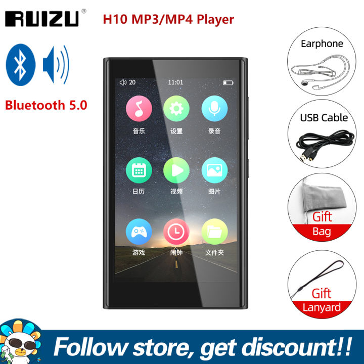 RUIZU H10 Bluetooth MP3 MP4 Player With Built-in Speaker Full Touch ...