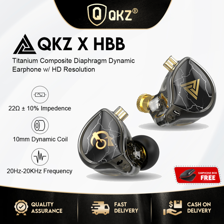 QKZ HBB Professional Earphone Titanium Composite Diaphragm Dynamic Earphone HD Resolution KOL ...