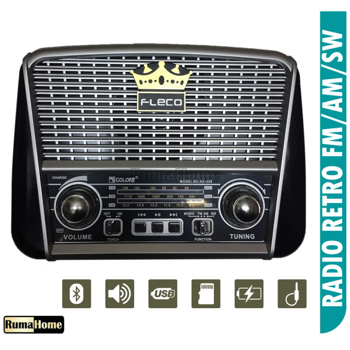 Radio Portabel bluetooth Retro classic FM/AM/SW Radio klasik Speaker ...