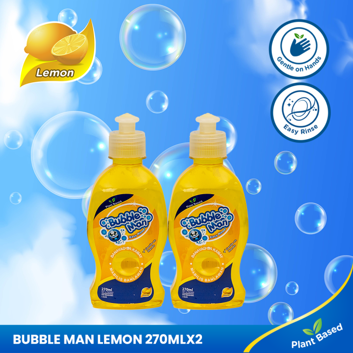 Bubble Man Dishwashing Liquid - Lemon 270ml x 2 | Lazada PH