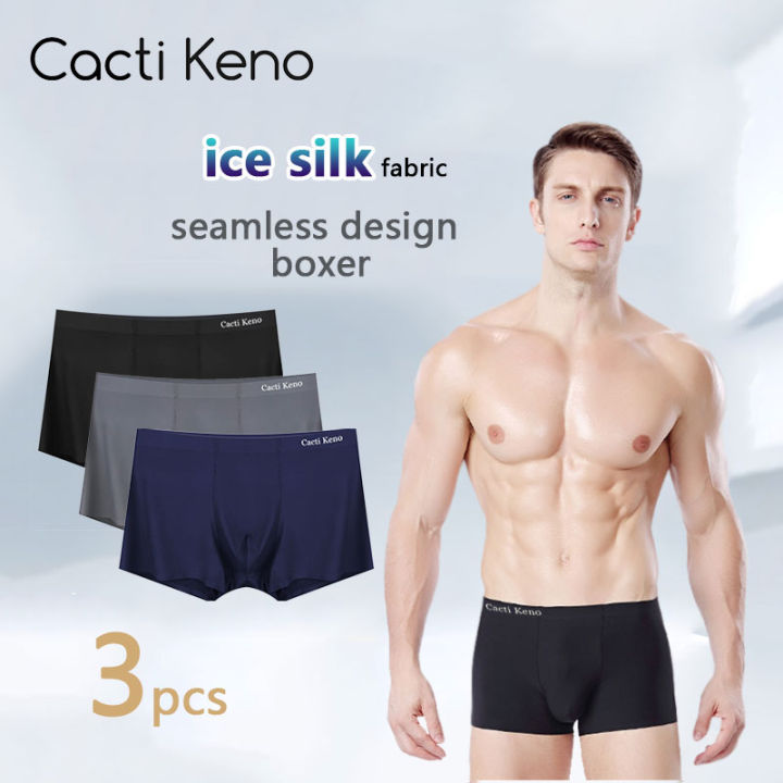 cacti keno Men's ice silk underwear Original seamless boxer Briefs Plus ...