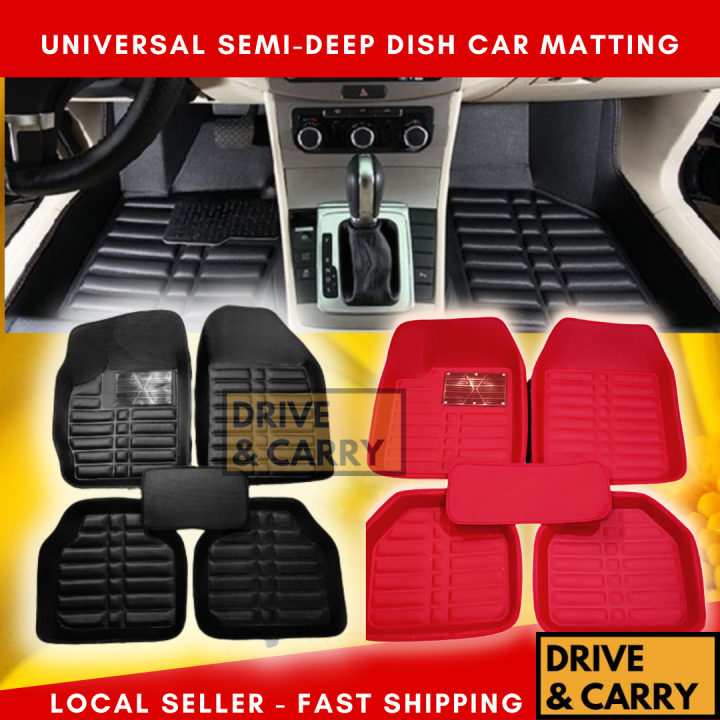 5 pcs set universal premium diamond leather car auto floor mats / deep ...