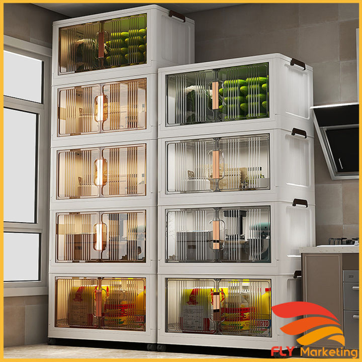 FLY 50-80cm 3/4/5 Layer Multipurpose Double Storage Cabinet Foldable ...