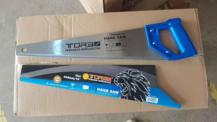 TORA GERGAJI TANGAN GAGANG TPR 18 INCH 3 MATA / GERGAJI KAYU | Lazada ...