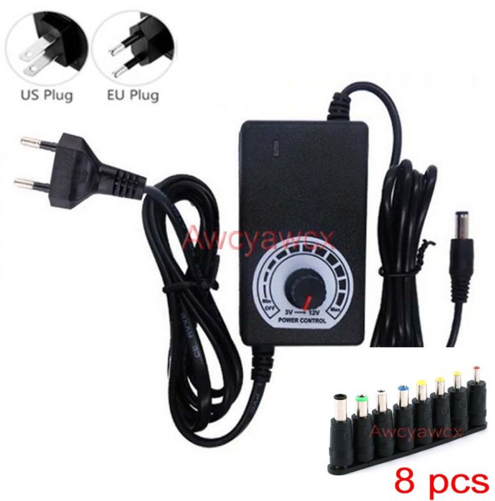 8 ping Adjustable AC 100V-240V Power Adapter DC 3V 4.5V 5V 6V 7.5V 8V 9V 10V 12V 15V 16V 17V 18V ...