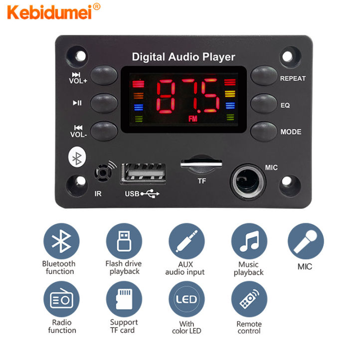 Hot selling DC 5V 12V Bluetooth 5.0 Decoder Board Hands-free Car Audio ...