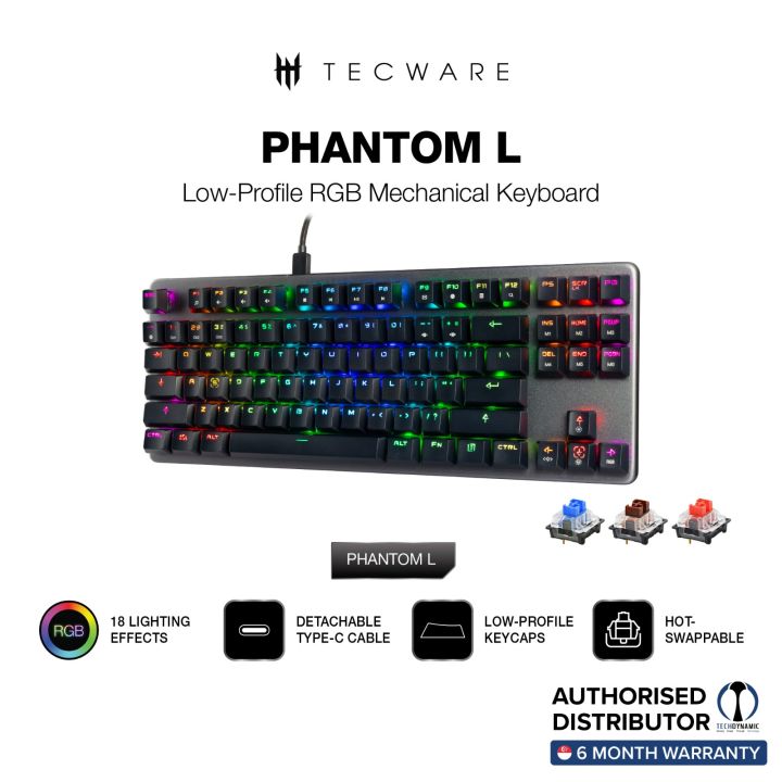 [PROMO] Tecware Phantom L, Low Profile RGB Mechanical Keyboard 87 3 ...