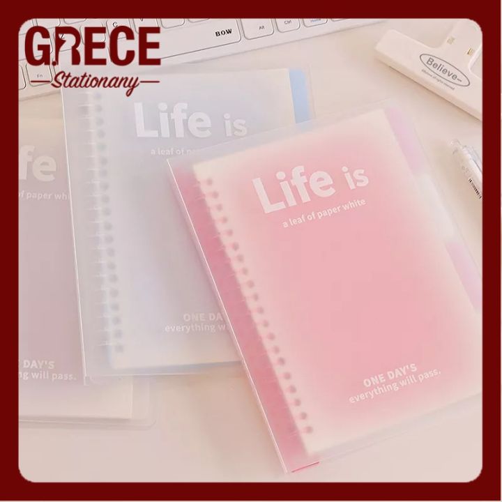 Life is Dreamy Frosted Clear binder with loose leaf and divider 20/26 ...