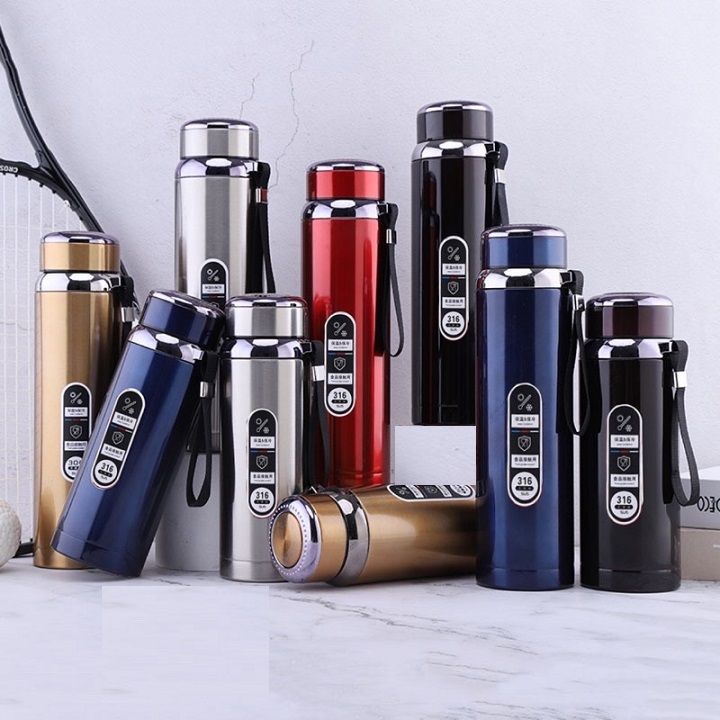 Bình Giữ Nhiệt 1000 ml INOX SUS 316 kiểu dáng thể thao, giữ nóng lạnh tốt, Có Tấm Lọc, Giữ Nhiệt ...